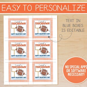 Football Valentine Tags, Football Valentines Day Cards, Classroom ...