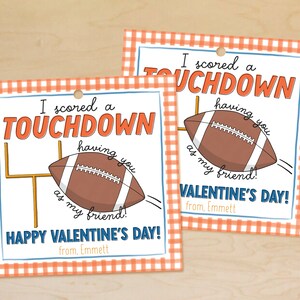 Football Valentine Tags, Football Valentines Day Cards, Classroom ...
