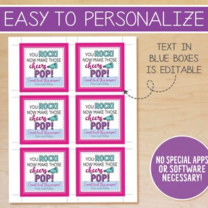 Cheerleading Good Luck Tags, Cheer Competition Tags, Team Gift Tags ...