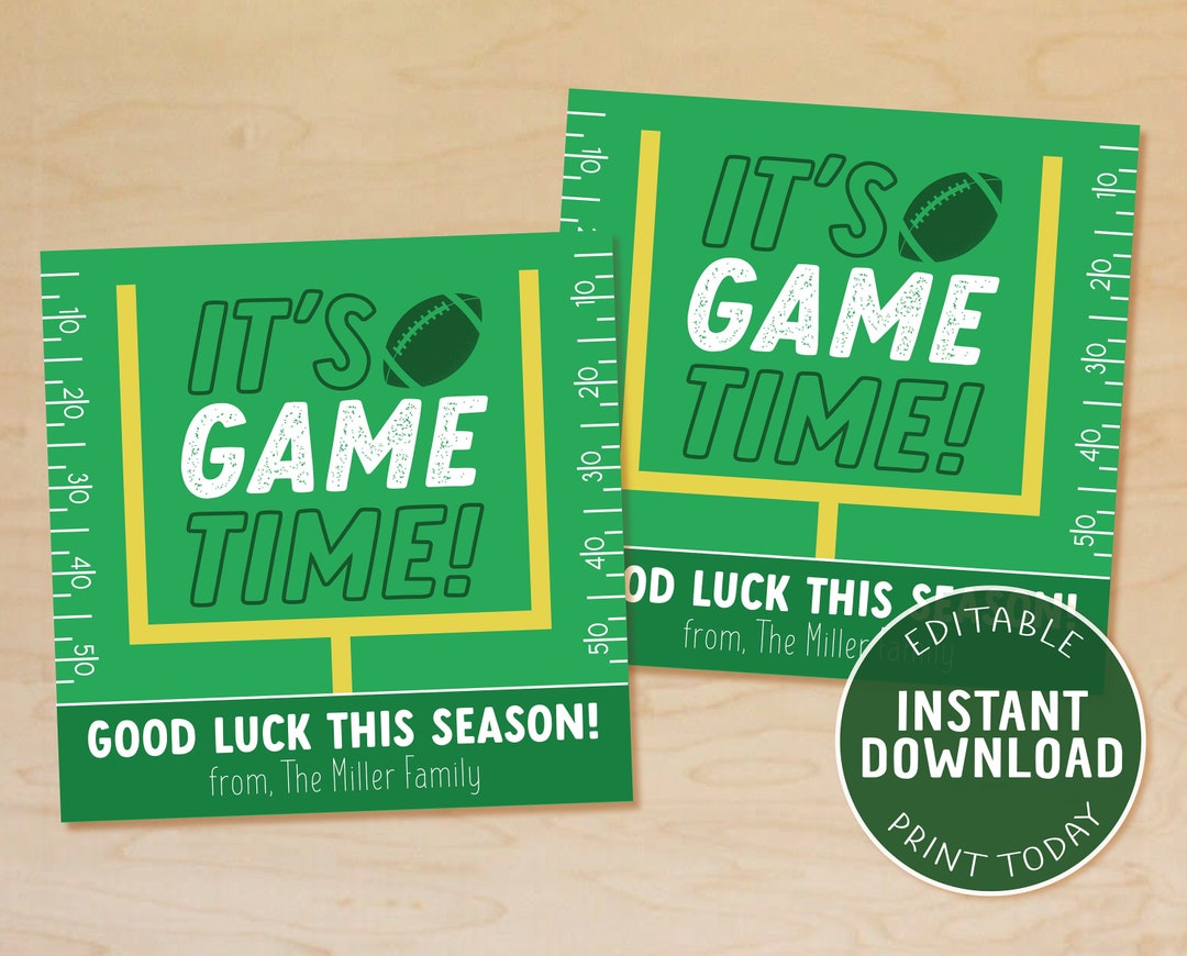 Football Good Luck Tags Printable Football Team Treat Tags - Etsy