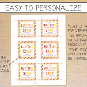 Back to School Gift Tag for Teachers, I Am Bursting With Excitement to ...