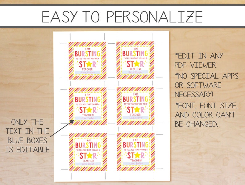 Back to School Gift Tag for Teachers I Am Bursting With - Etsy