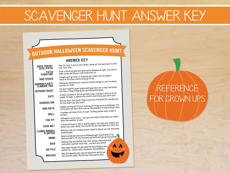 Outdoor Halloween Scavenger Hunt for Kids, Halloween Treasure Hunt Clue ...