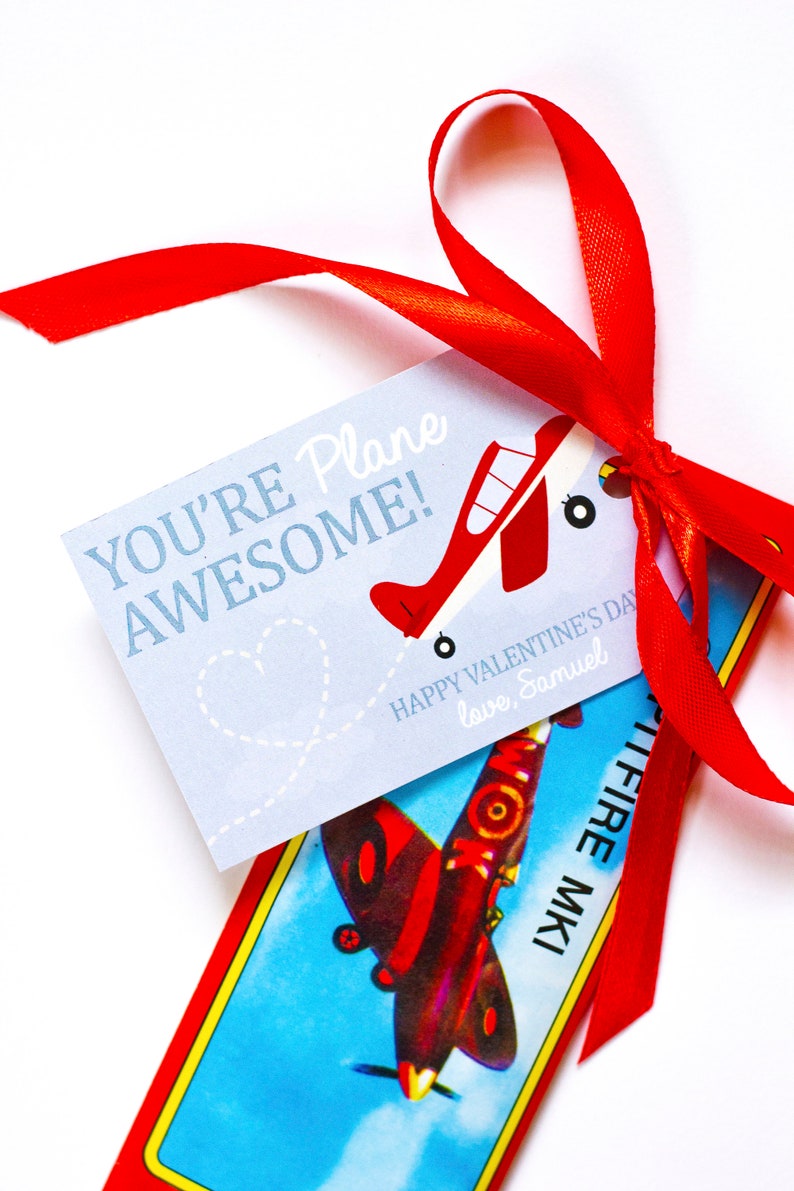Airplane Valentine Tag, Kids Airplane Valentines, Classroom Valentine ...