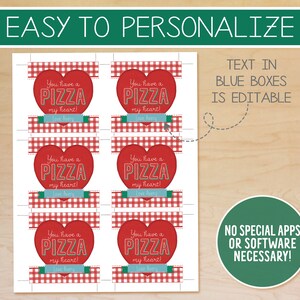 Pizza Valentine Tags, You Have A Pizza My Heart, Classroom Valentines ...