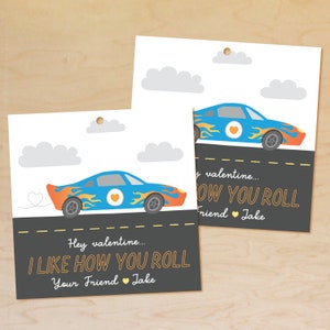 Race Car Valentine PERSONALIZED, Racecar School Valentine Tags ...