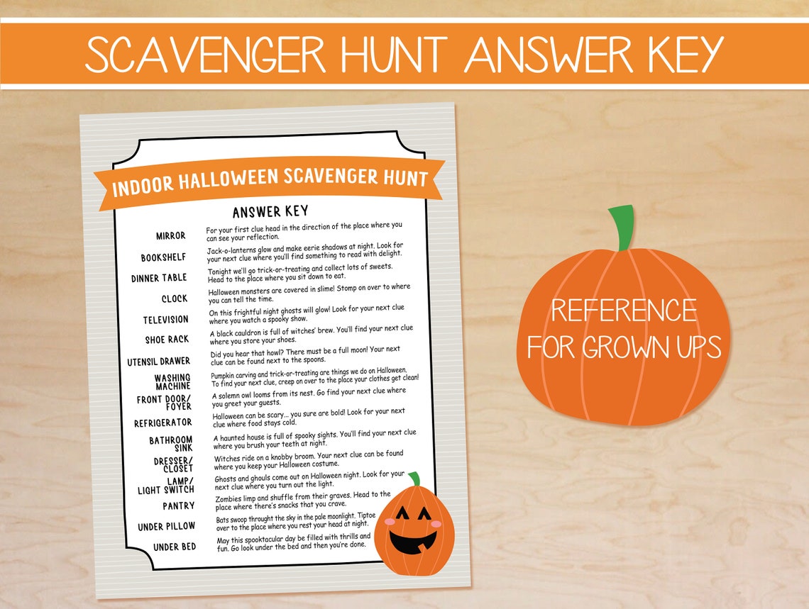 Halloween Scavenger Hunt for Kids Indoor Halloween Treasure | Etsy