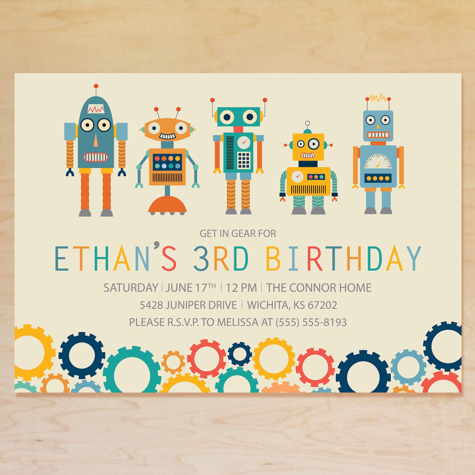 Robot Birthday Invitation, Robot Invitation, Robot Party Invitation ...