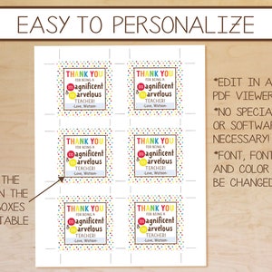 M&ms Teacher Appreciation Gift Tag, Magnificent and Marvelous Teacher ...