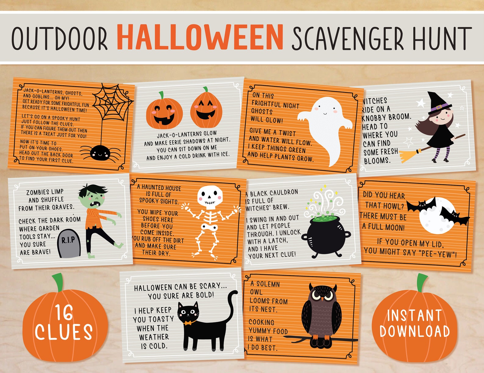 Outdoor Halloween Scavenger Hunt for Kids Halloween Treasure - Etsy