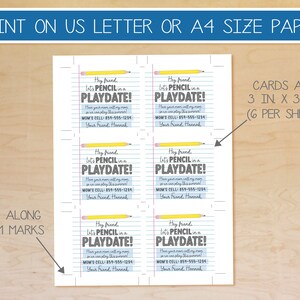 Editable Playdate Cards for Kids, Keep in Touch Cards, End of School ...