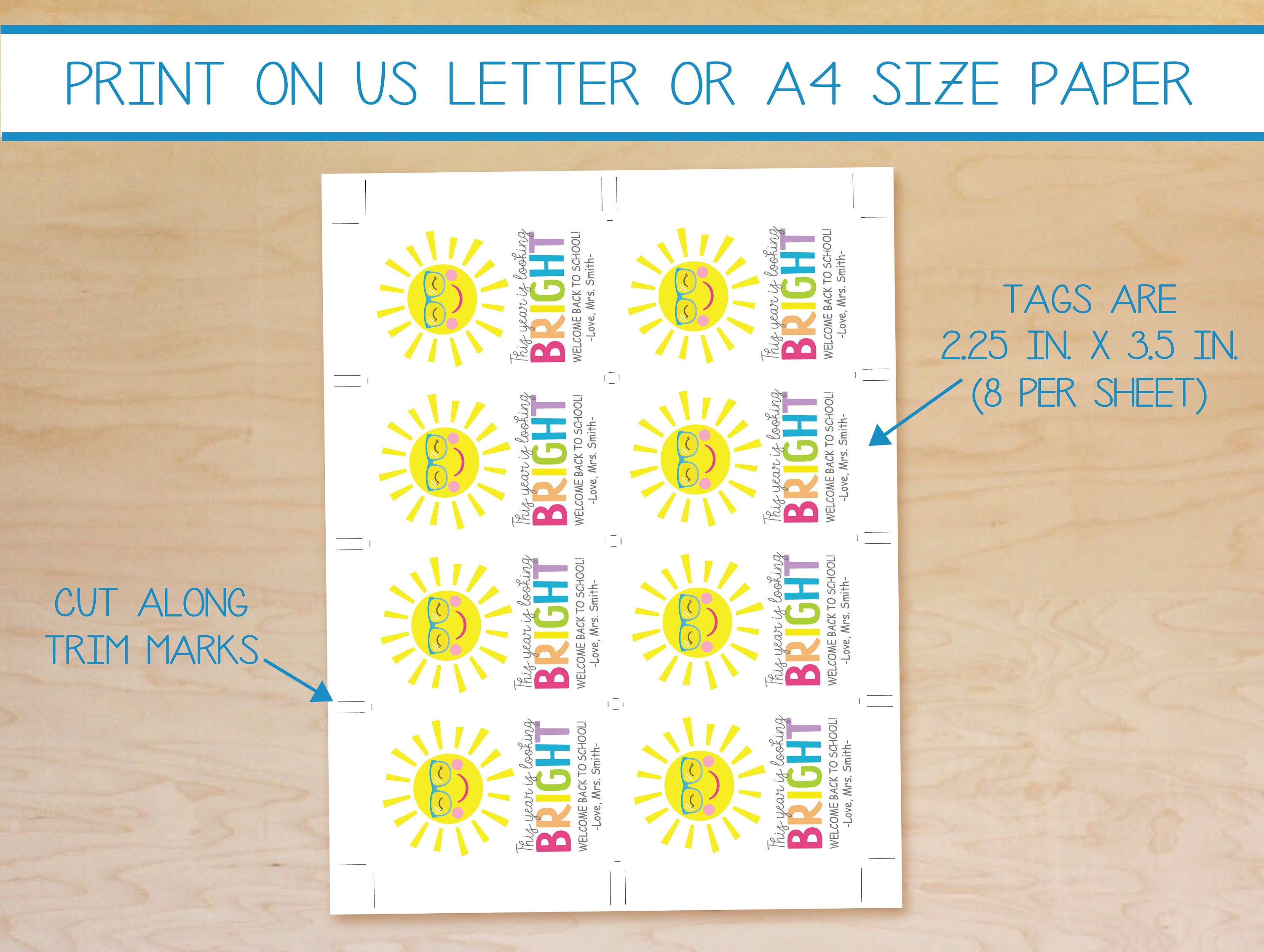 Back to School Gift Tags This Year is Looking Bright Welcome - Etsy