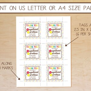 M&ms Teacher Appreciation Gift Tag, Magnificent and Marvelous Teacher ...