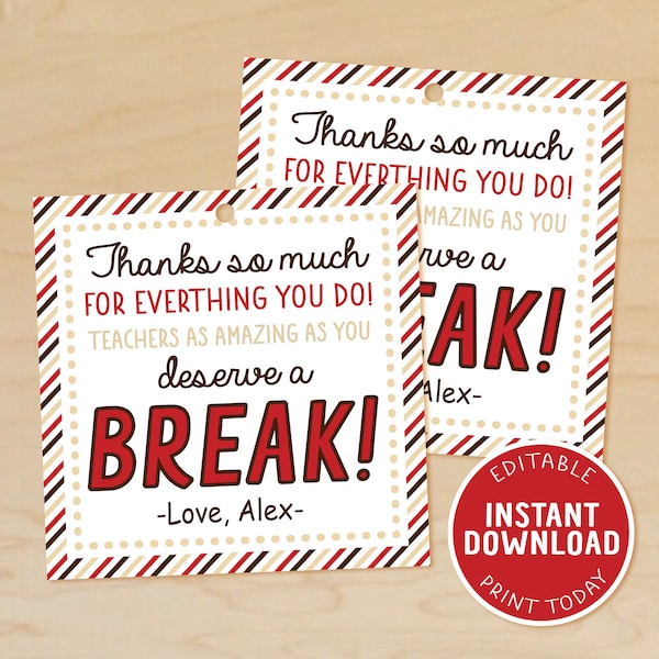 Teacher Appreciation Printable - Etsy