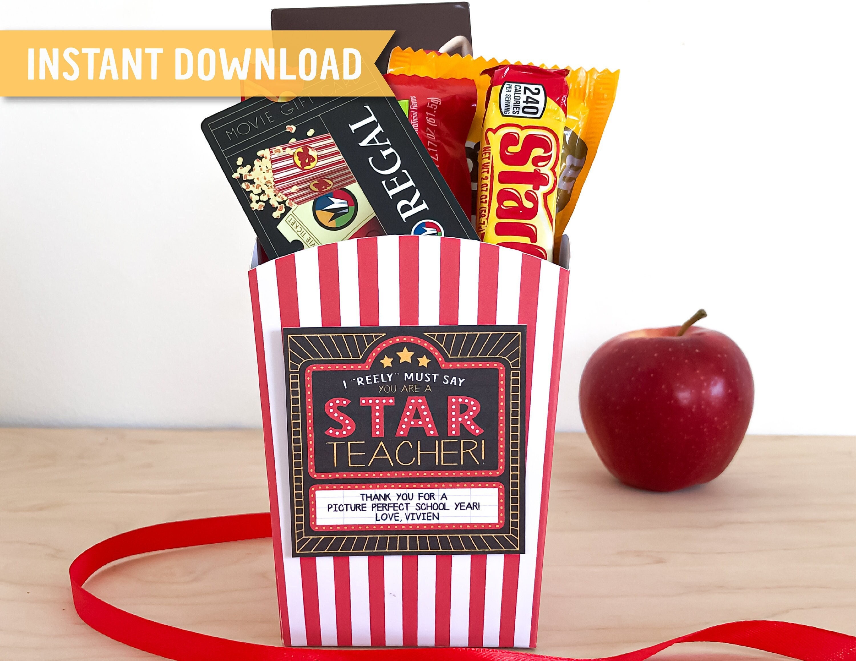 Movie Teacher Appreciation Printable Teacher Movie Night - Etsy