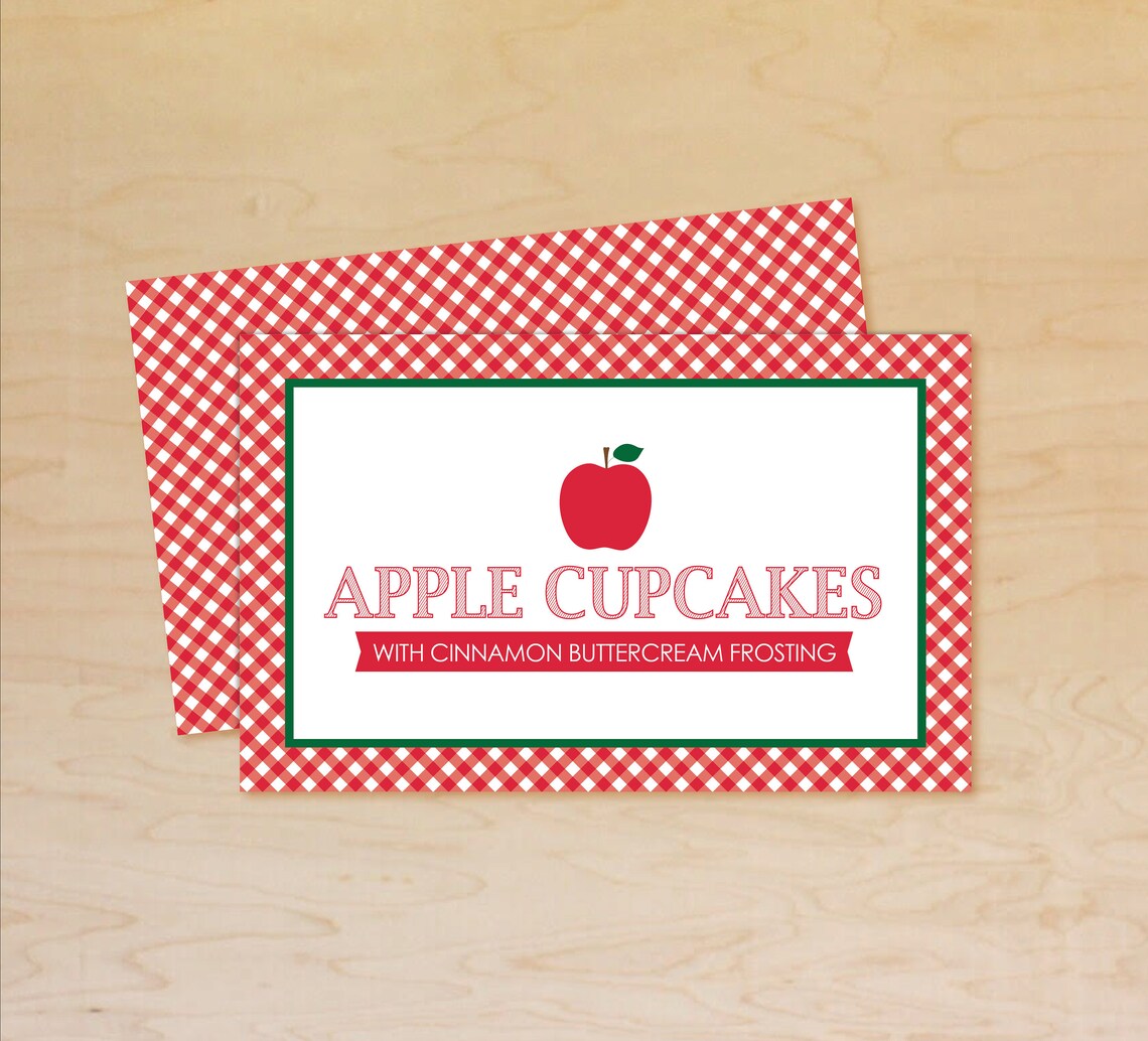 Apple Food Labels Apple Place Cards Apple Buffet Cards | Etsy