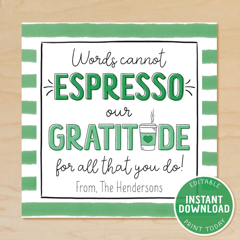 Coffee Thank You - Etsy