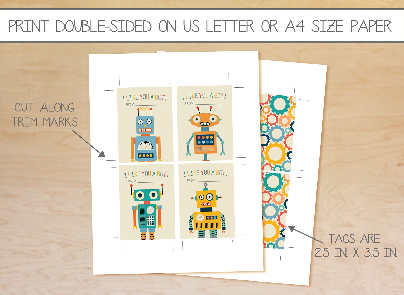 Robot Valentine INSTANT DOWNLOAD Printable Valentine - Etsy