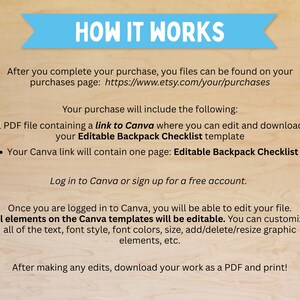 Kids Backpack Checklist, Editable Backpack List, Visual Routine Chart ...