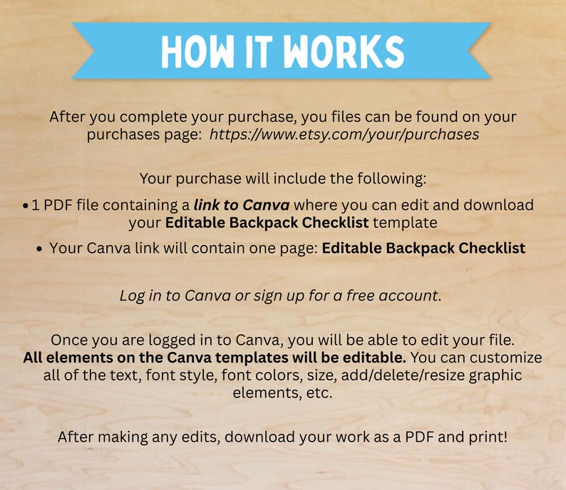 Kids Backpack Checklist, Editable Backpack List, Visual Routine Chart ...