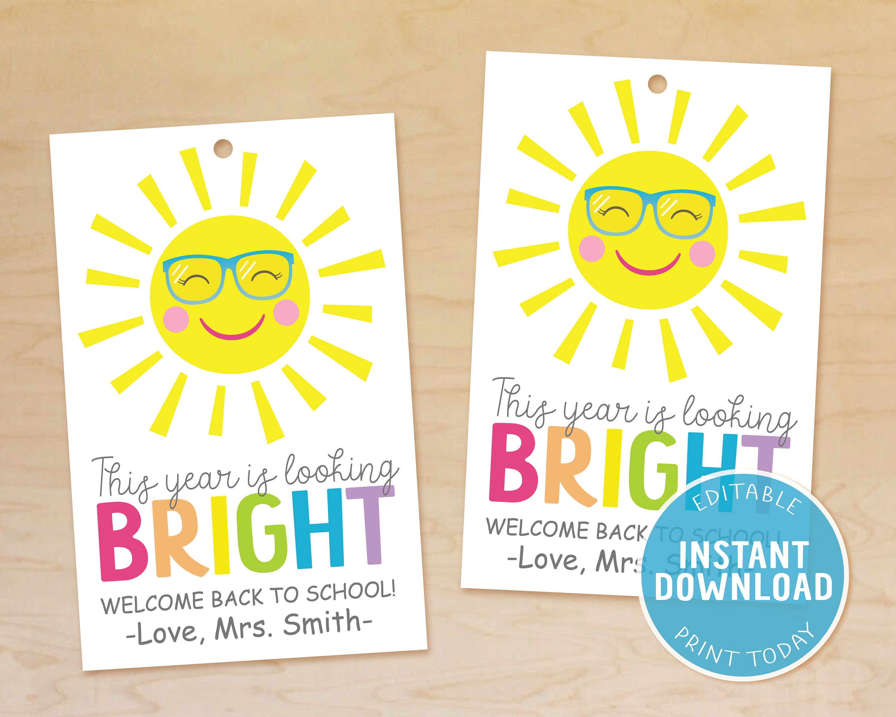 Back to School Gift Tags This Year is Looking Bright Welcome - Etsy