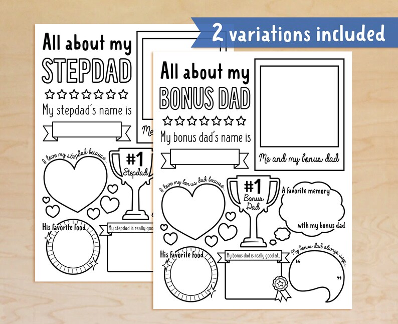 All About Stepdad Fill in Template Father's Day Gift for - Etsy