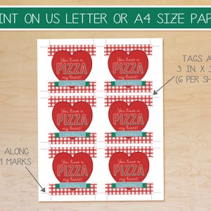 Pizza Valentine Tags, You Have A Pizza My Heart, Classroom Valentines ...
