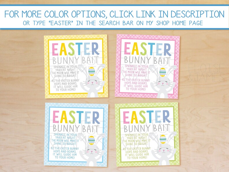 Easter Bunny Bait Tags Printable Easter Favor Tag Kids | Etsy