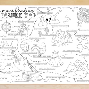 Summer Reading Printable for Kids, Summer Reading Treasure Map, Book ...
