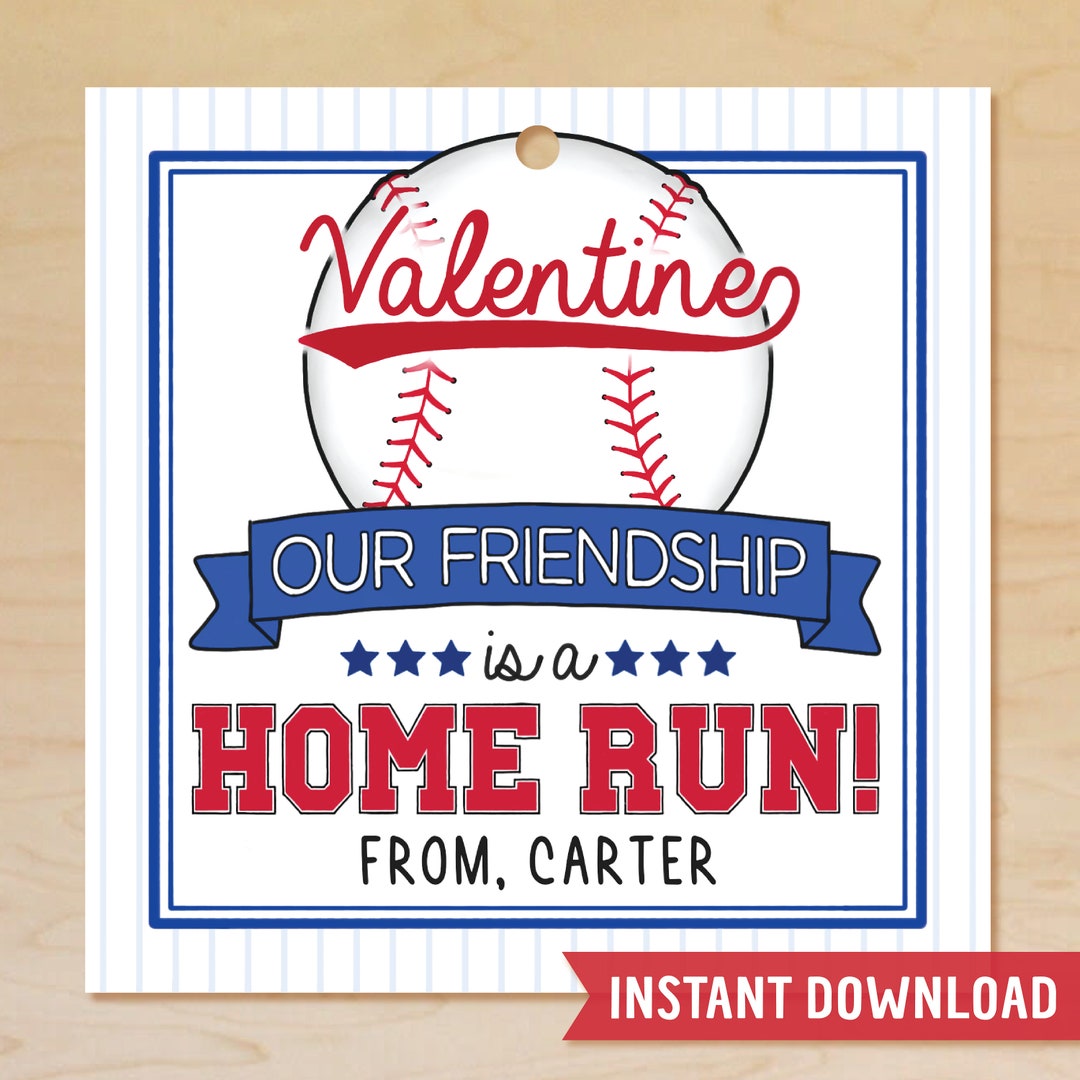 Editable Baseball Valentine Tags, Baseball Valentine Cards, Our ...