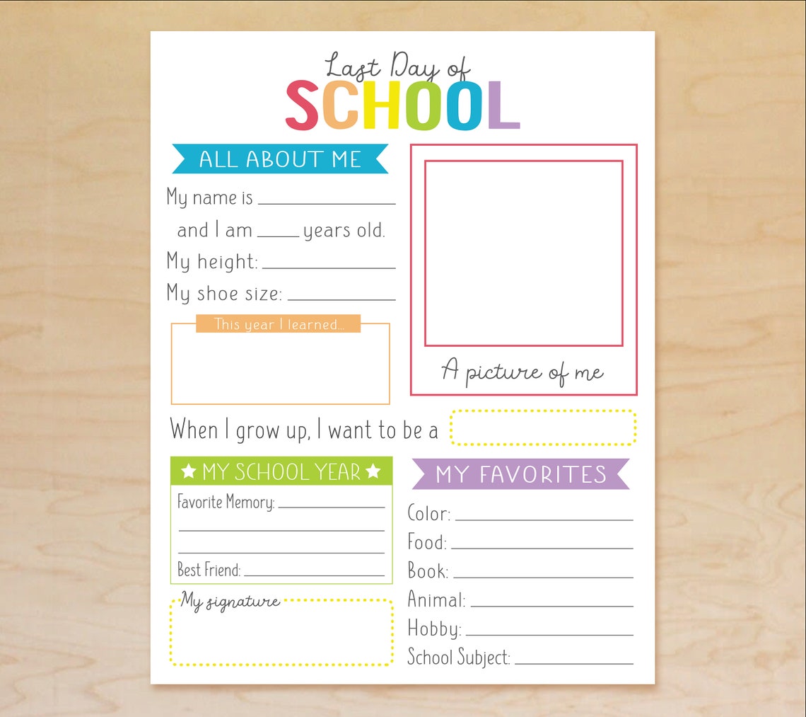 First Day of School Interview, Back to School Printable, Worksheet ...