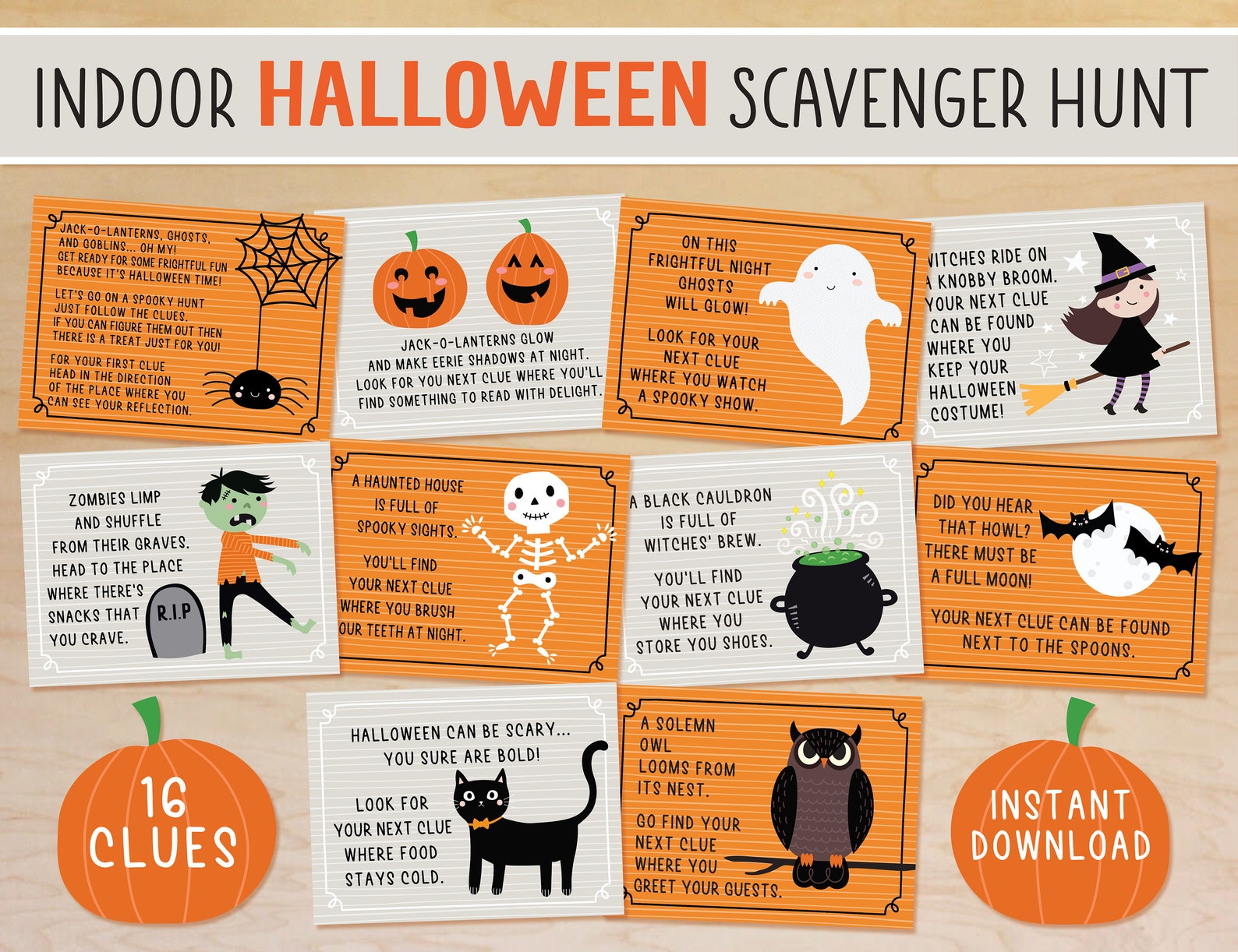 Halloween Scavenger Hunt for Kids Indoor Halloween Treasure | Etsy