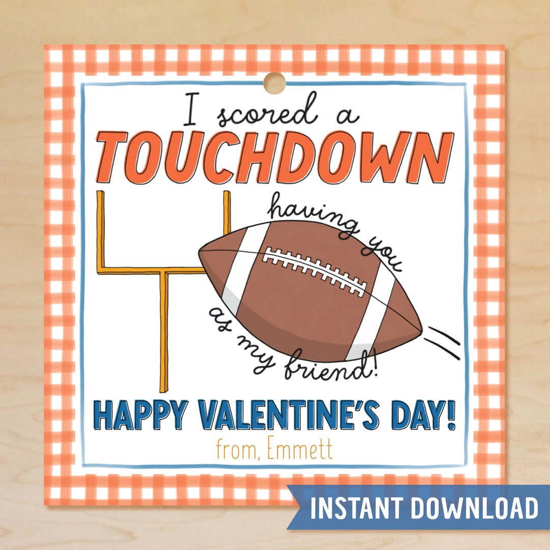 Football Valentine Tags, Football Valentines Day Cards, Classroom ...