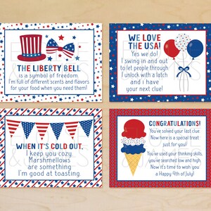 4th of July Outdoor Scavenger Hunt Clue Cards, Fourth of July Treasure ...