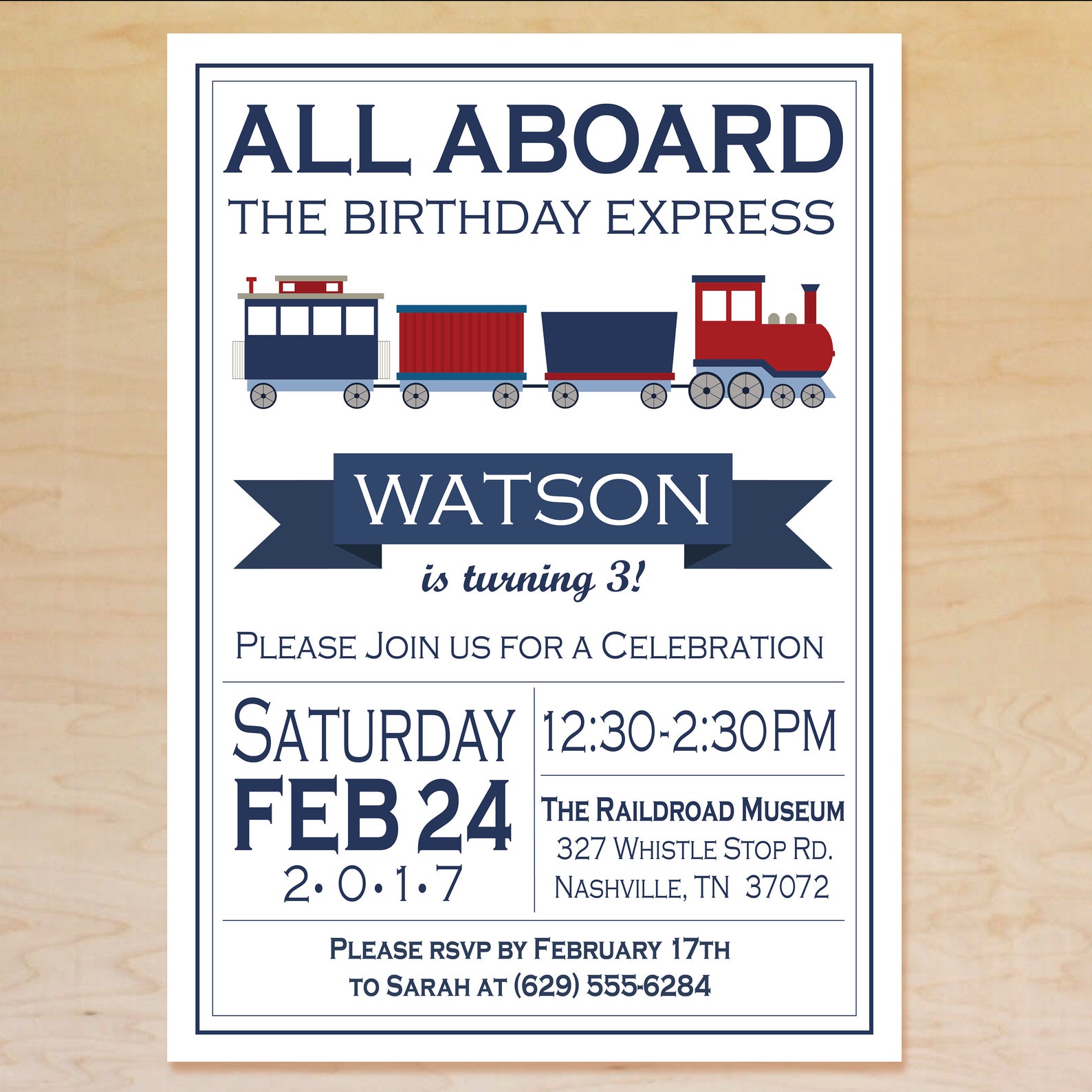 Train Birthday Invitation Train Invitation Blue Train - Etsy