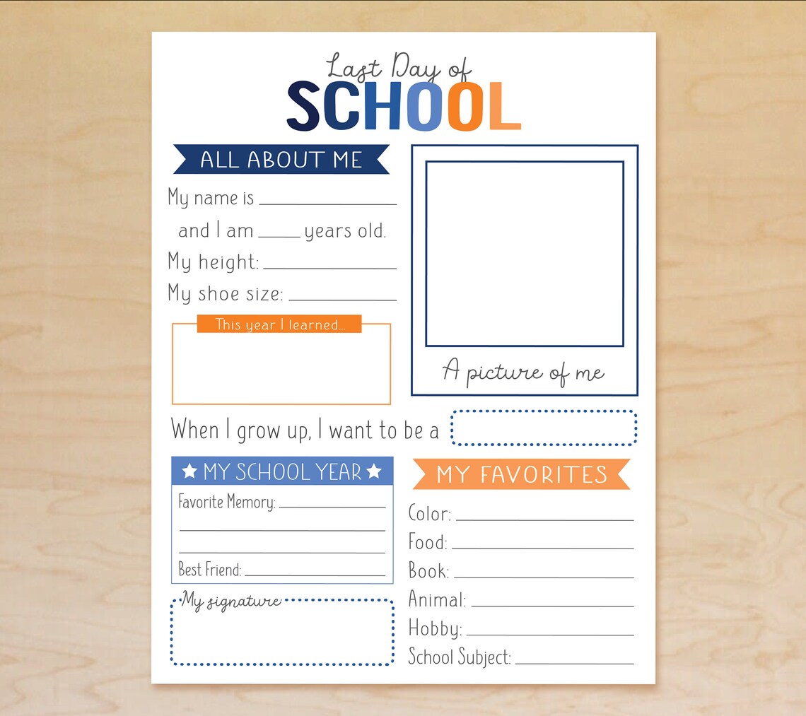 Back to School Interview, First Day of School Questionnaire, Printable ...