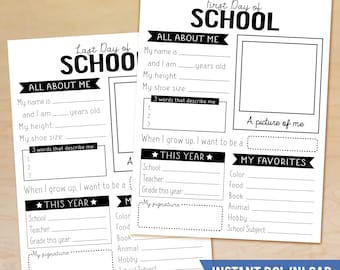 Homeschool Questionnaire Printable My First Day of School Questions for ...