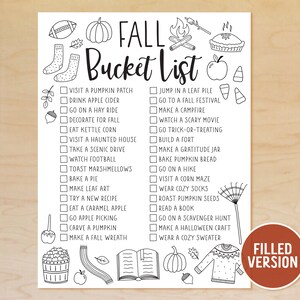 Fall Bucket List Printable, Autumn Bucket List Template, Editable Fall ...