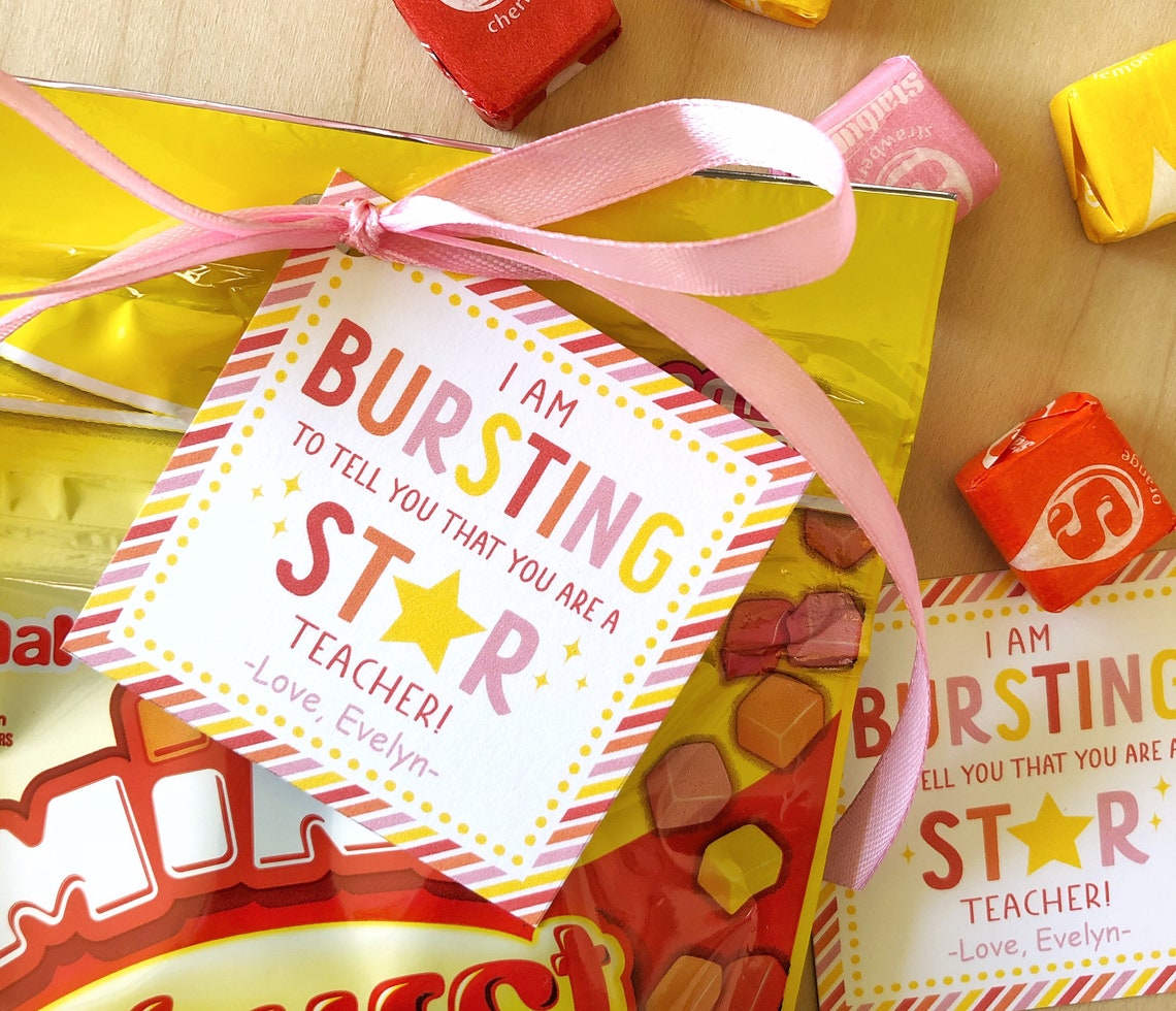 Teacher Appreciation Gift Tag Starburst Gift Tags Teacher - Etsy
