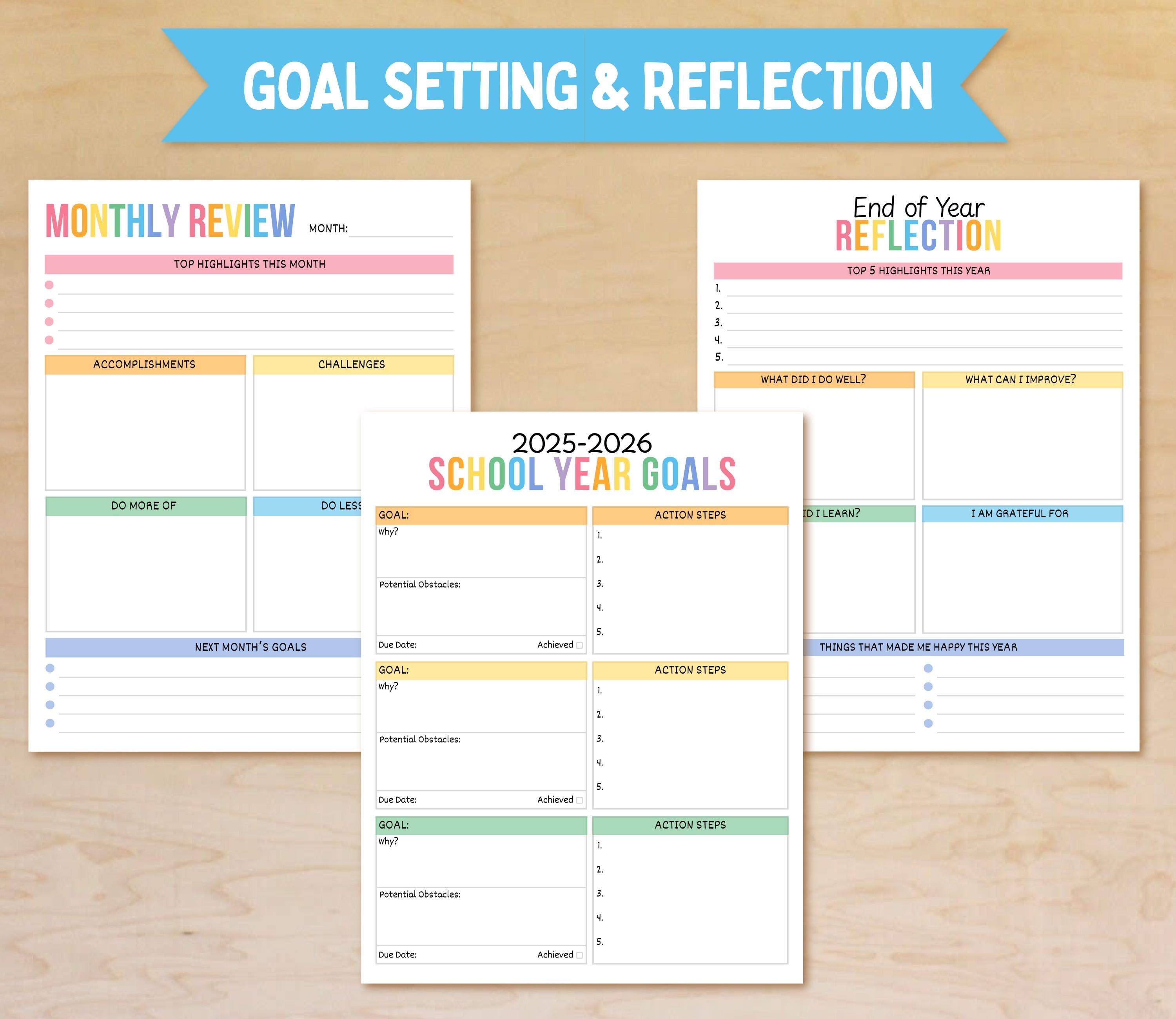 Editable School Planner for Kids, 2025-2026 Student Planner, Printable ...