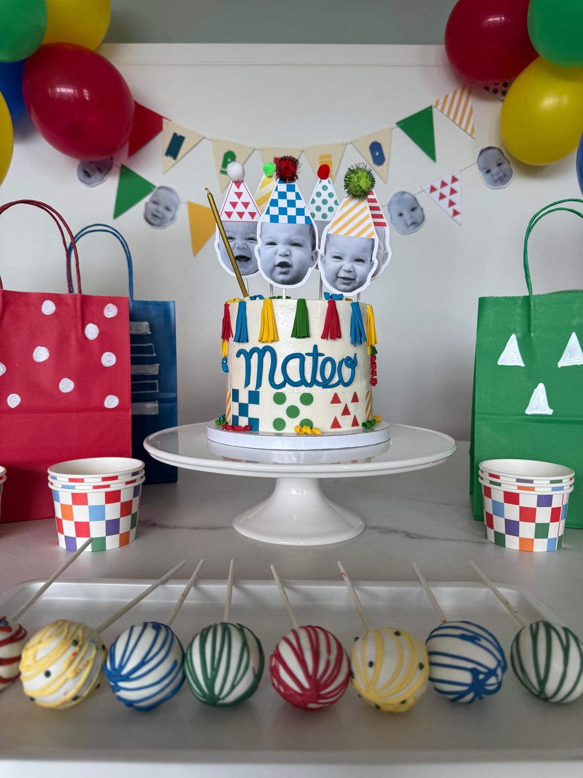 Primary Colors Birthday Decor | Baby Pictures Topper - Etsy