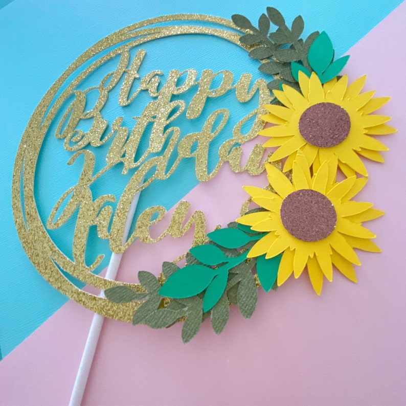 Sunflower Cake Topper Sunflower Party Sunflower Decor | Etsy