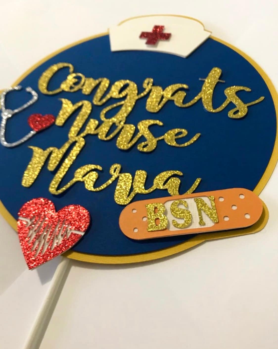 Enfermera Cake Topper, Graduación de enfermera BSN, Enfermera graduada ...