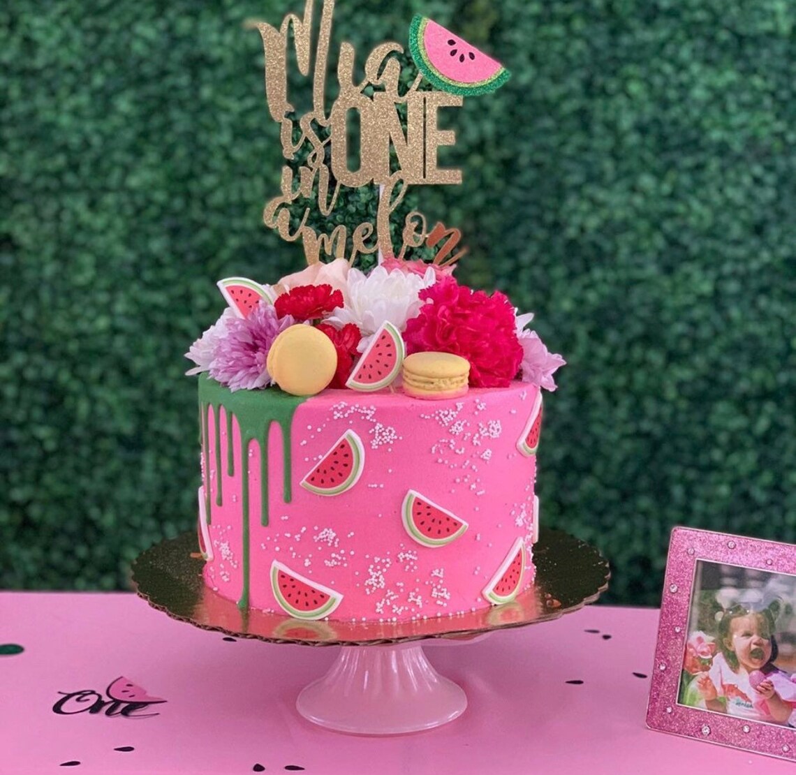 Watermelon First Birthday Topper Watermelon Cake Topper One - Etsy