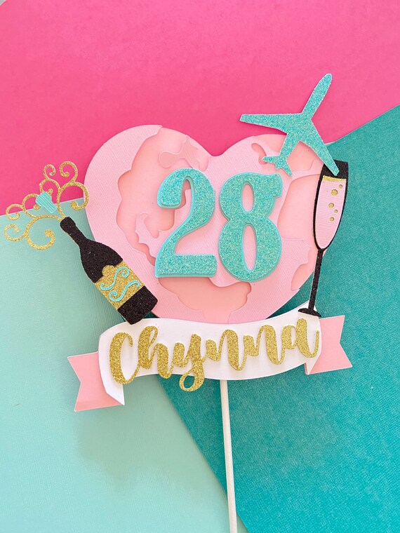 Topper de pastel de viaje tema de viaje tema de aventura | Etsy España