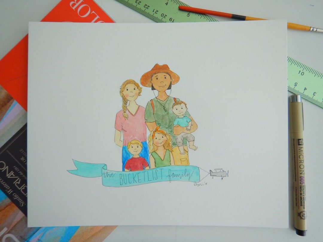 Family Portrait, Family Illustration, Watercolor Portraits, Watercolor ...