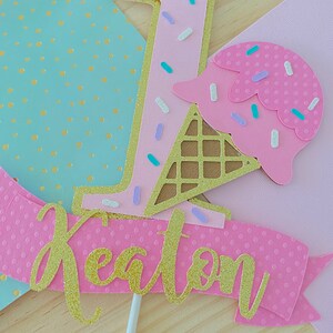 Ice Cream Cake Topper, Ice Cream Birthday Decor, First Birthday Cake ...