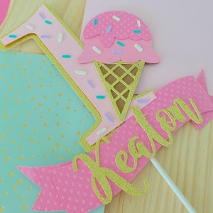 Ice Cream Cake Topper, Ice Cream Birthday Decor, First Birthday Cake ...