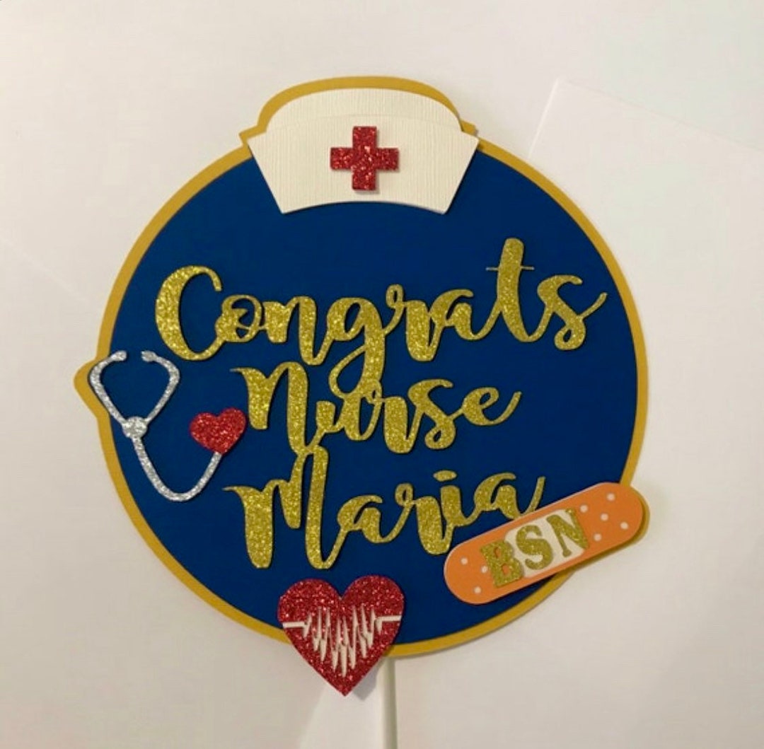 Enfermera Cake Topper, Graduación de enfermera BSN, Enfermera graduada ...