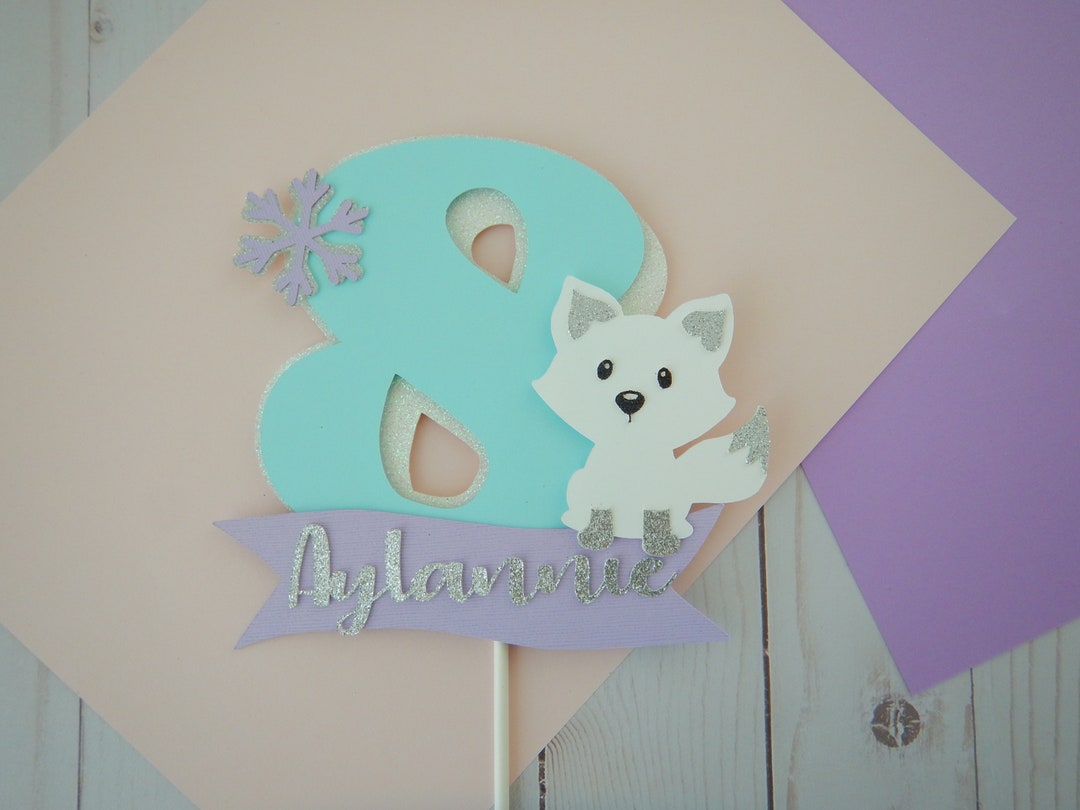 White Fox Cake Topper, Winter Cake Topper, Fox Party, Fox Theme ...